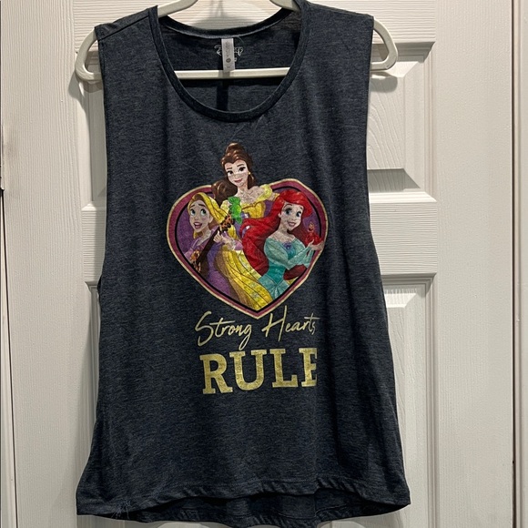 Disney | Tops | Disney Womens Muscle Tee Black With Princesses | Poshmark